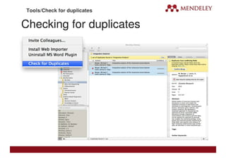 Mendeley Software Features | PPT