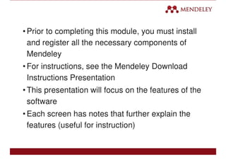Mendeley Software Features | PPT