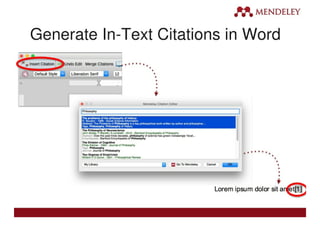 Mendeley Software Features | PPT