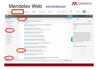 Mendeley Software Features | PPT