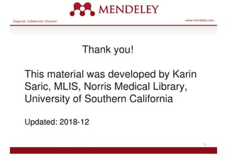 Mendeley Software Features | PPT