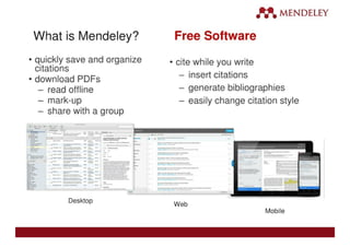 Mendeley Software Features | PPT