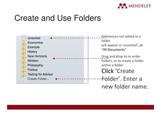 Mendeley Software Features | PPT