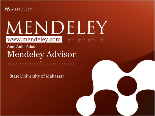 Mendeley teaching presentation - english | PPT
