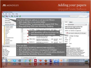 Mendeley teaching presentation - english | PPT