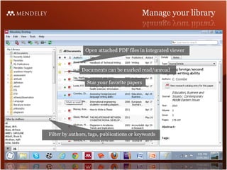 Mendeley teaching presentation - english | PPT
