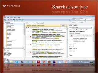 Mendeley teaching presentation - english | PPT