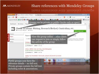 Mendeley teaching presentation - english | PPT