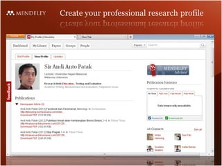 Mendeley teaching presentation - english | PPT