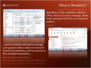 Mendeley teaching presentation - english | PPT