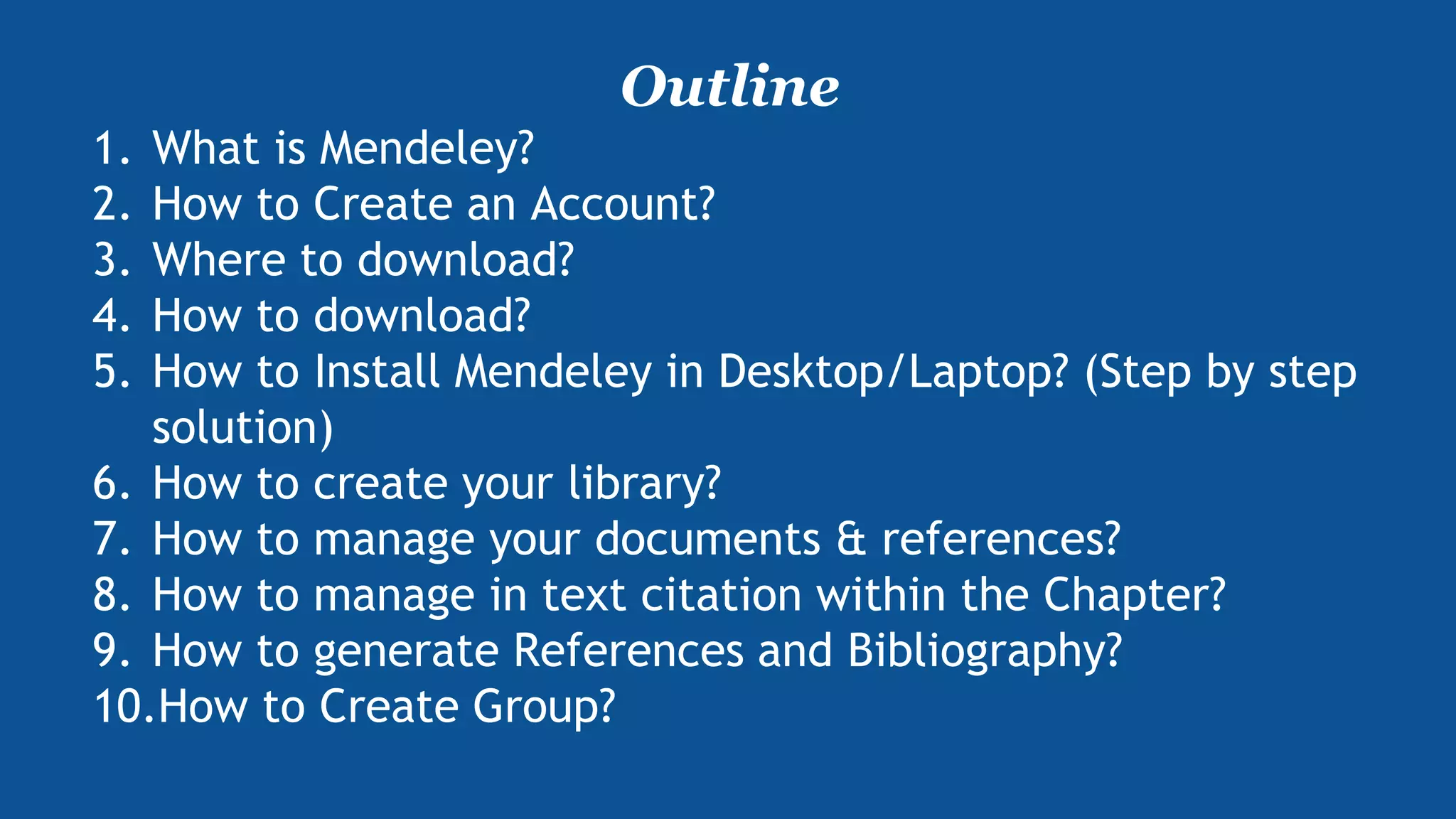 Mendeley tutorial | PPTX