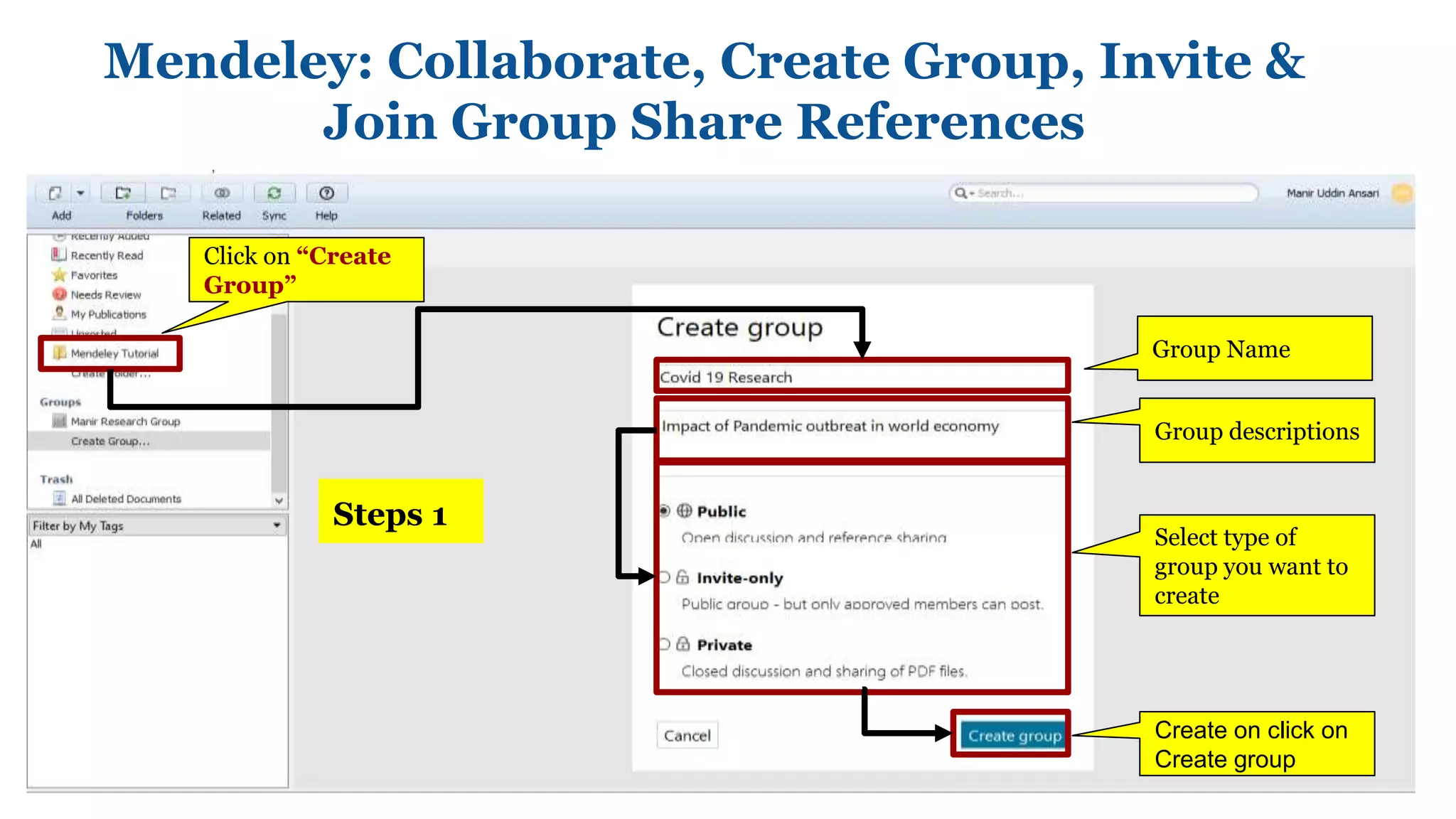 Mendeley tutorial | PPTX