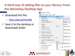 Mendeley: A Step-by-Step Guide for Beginners | PPTX