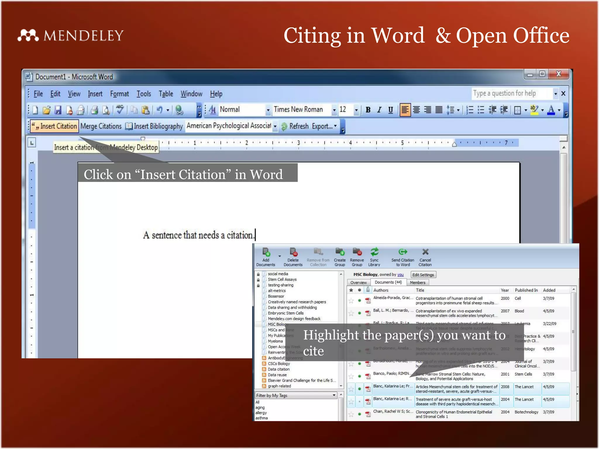 Mendeley Workshop Presentation | PDF