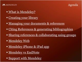 Mendeley Workshop Presentation | PDF