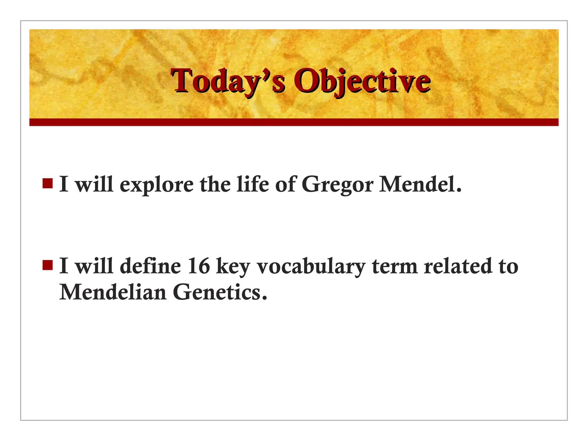 Mendelian genetics | PPT