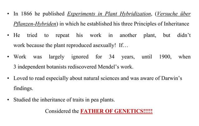 Mendelian genetics - Father of Modern genetics | PPT