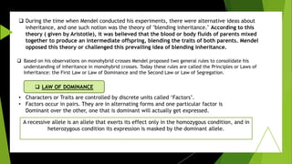 MENDELIAN GENETICS: Unveiling the Principles of Inheritance | PPT