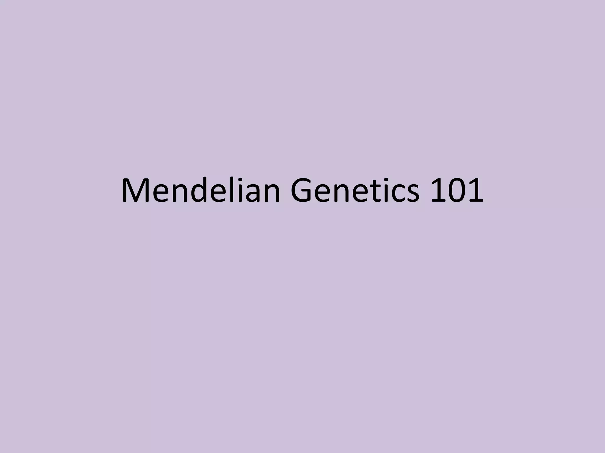 Mendelian genetics 101 | PPTX