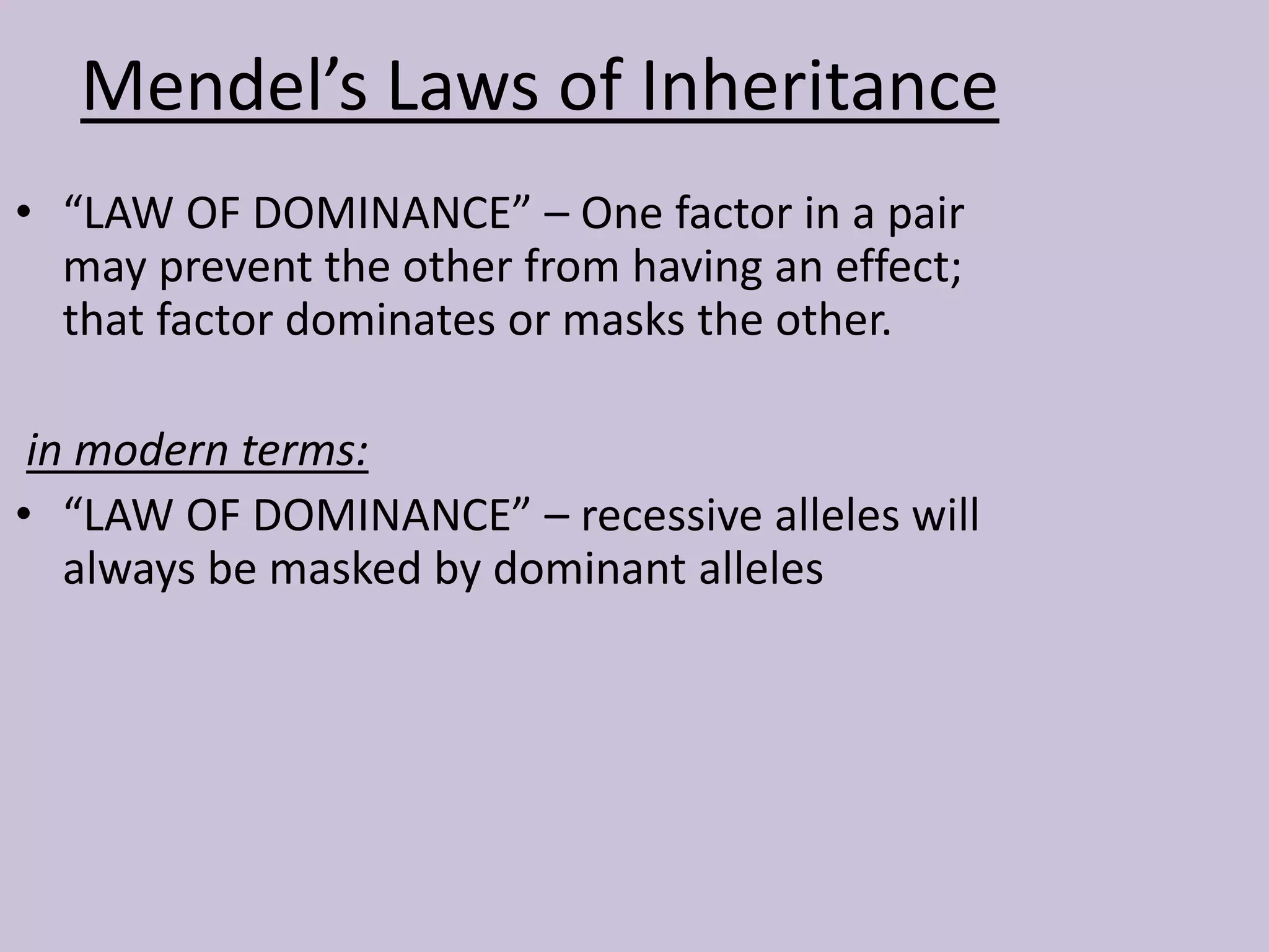 Mendelian genetics 101 | PPTX