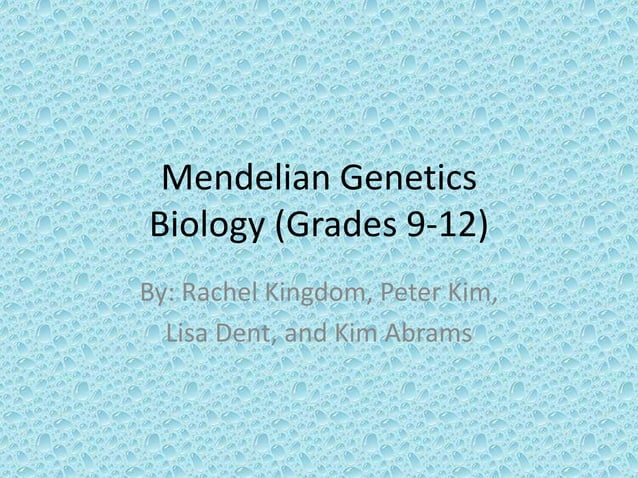 Mendelian genetics read5255 direct instruction lesson plan | PPT