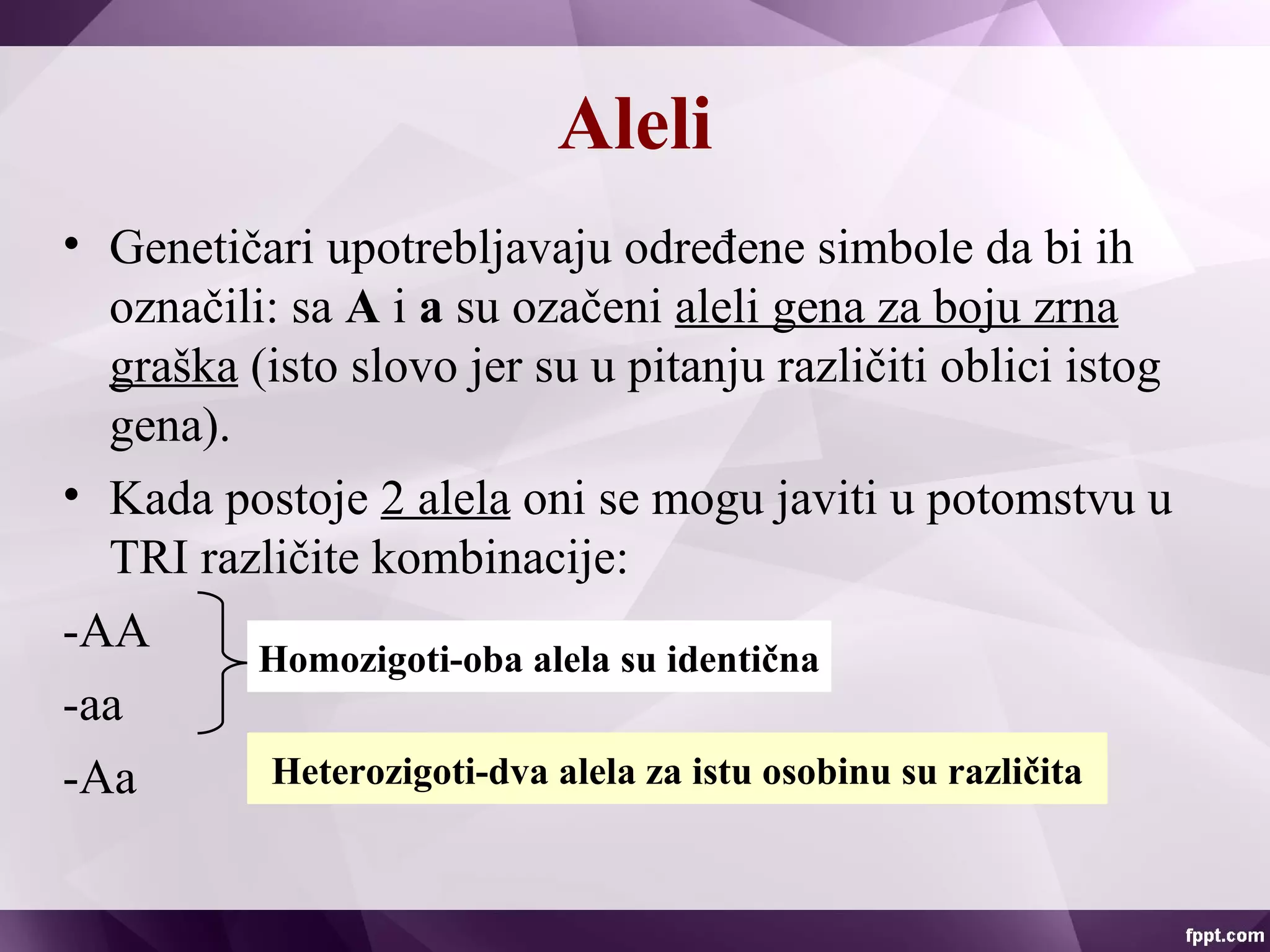 Mendelova pravila nasleđivanja | PPT