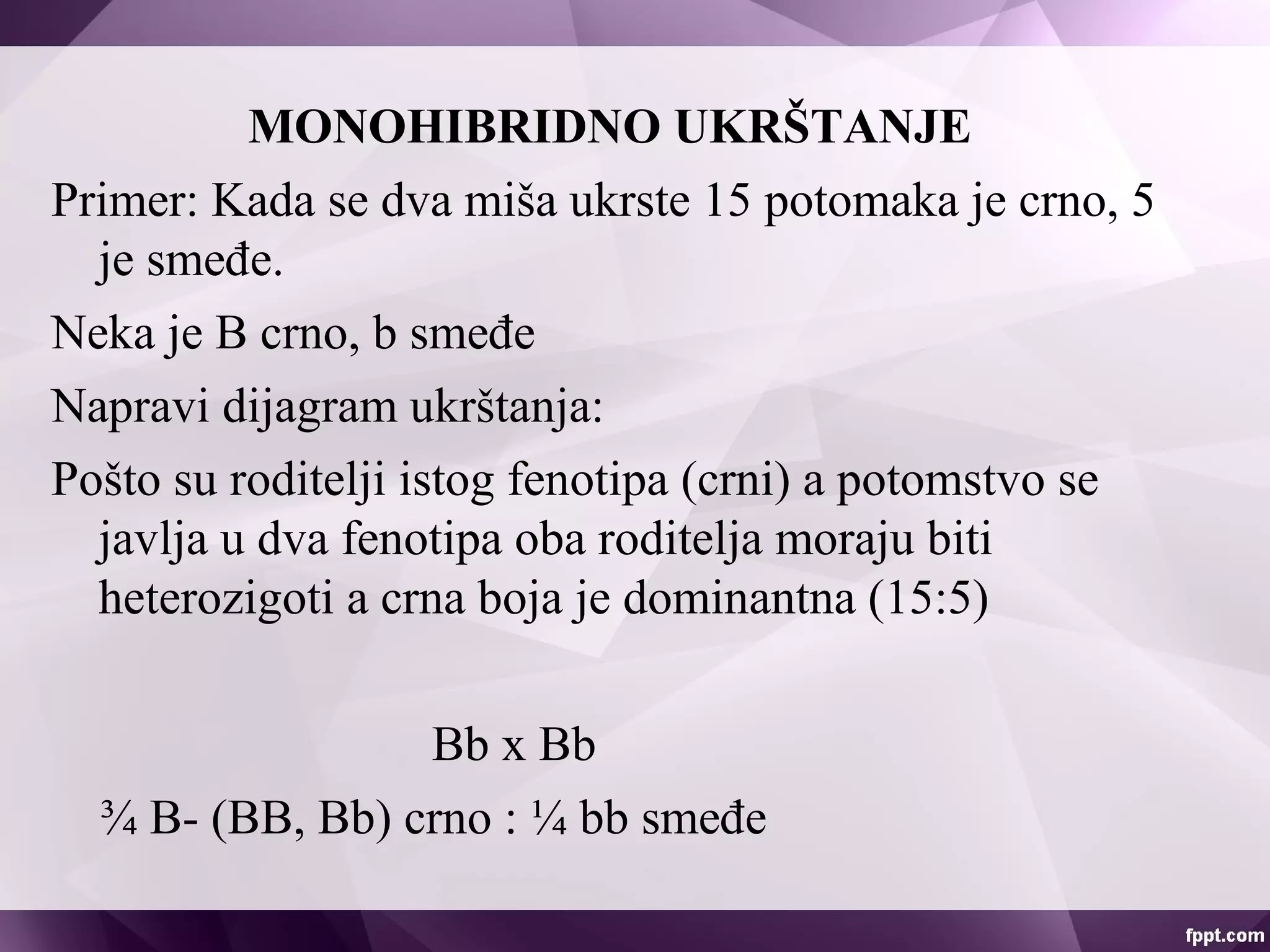 Mendelova pravila nasleđivanja | PPT