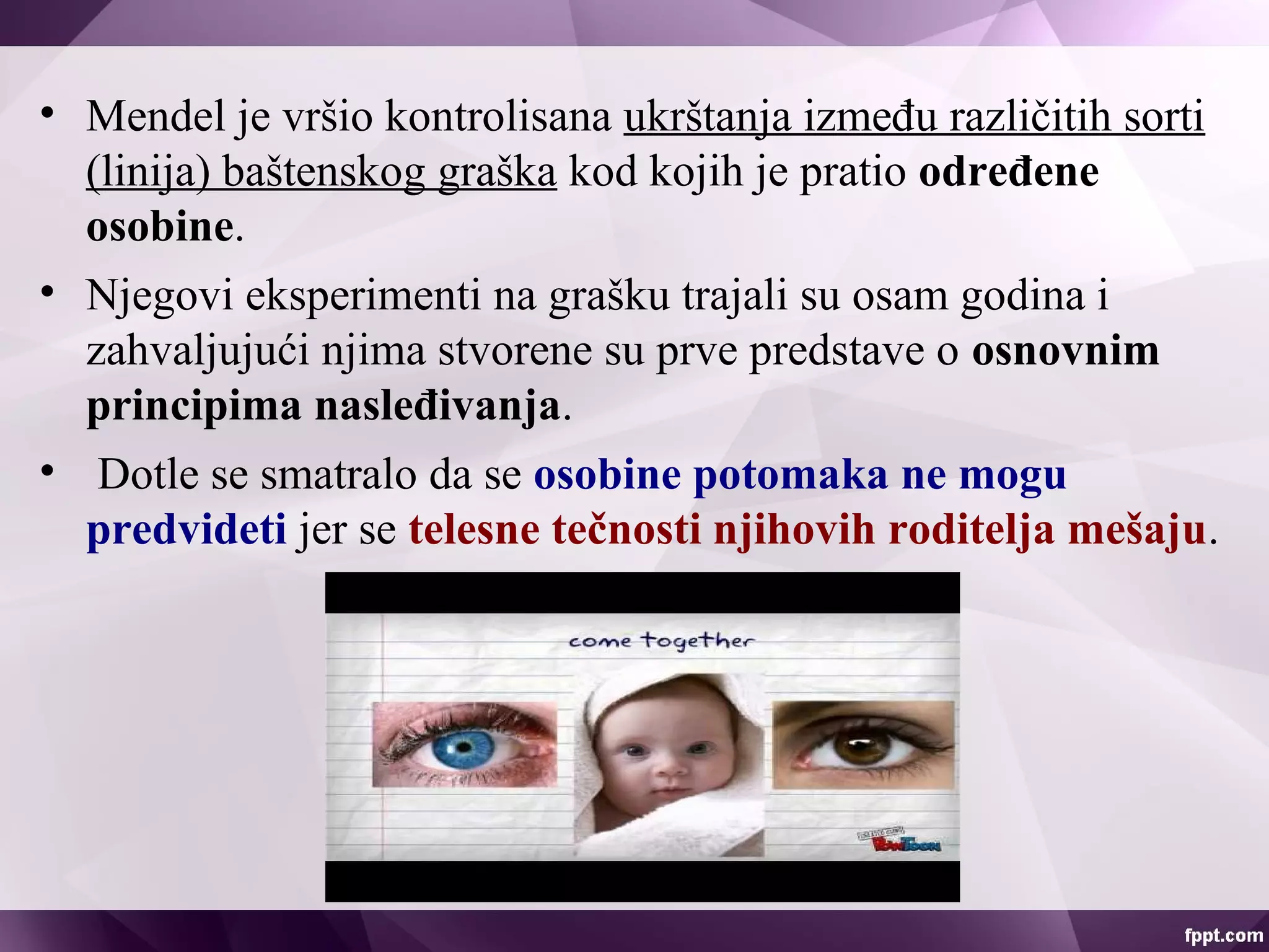 Mendelova pravila nasleđivanja | PPT