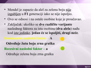 Mendelova pravila nasleđivanja | PPT