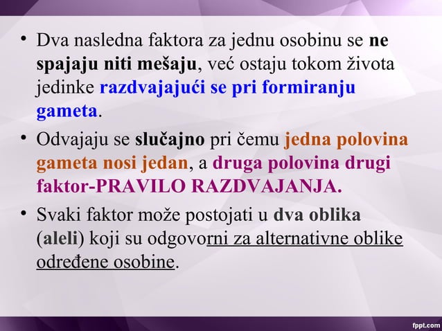 Mendelova pravila nasleđivanja | PPT