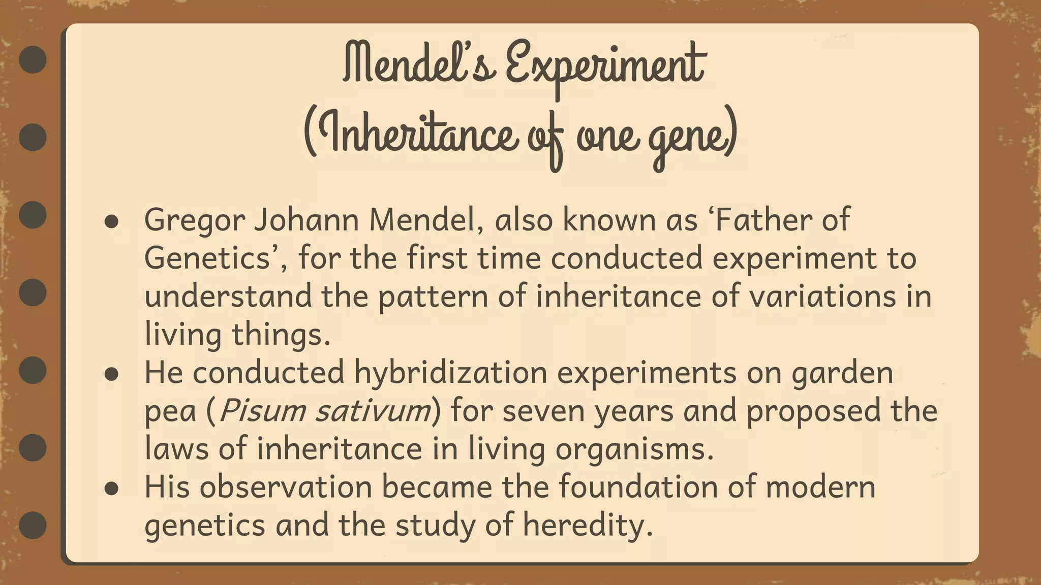 Mendel's law of inheritance | PPTX