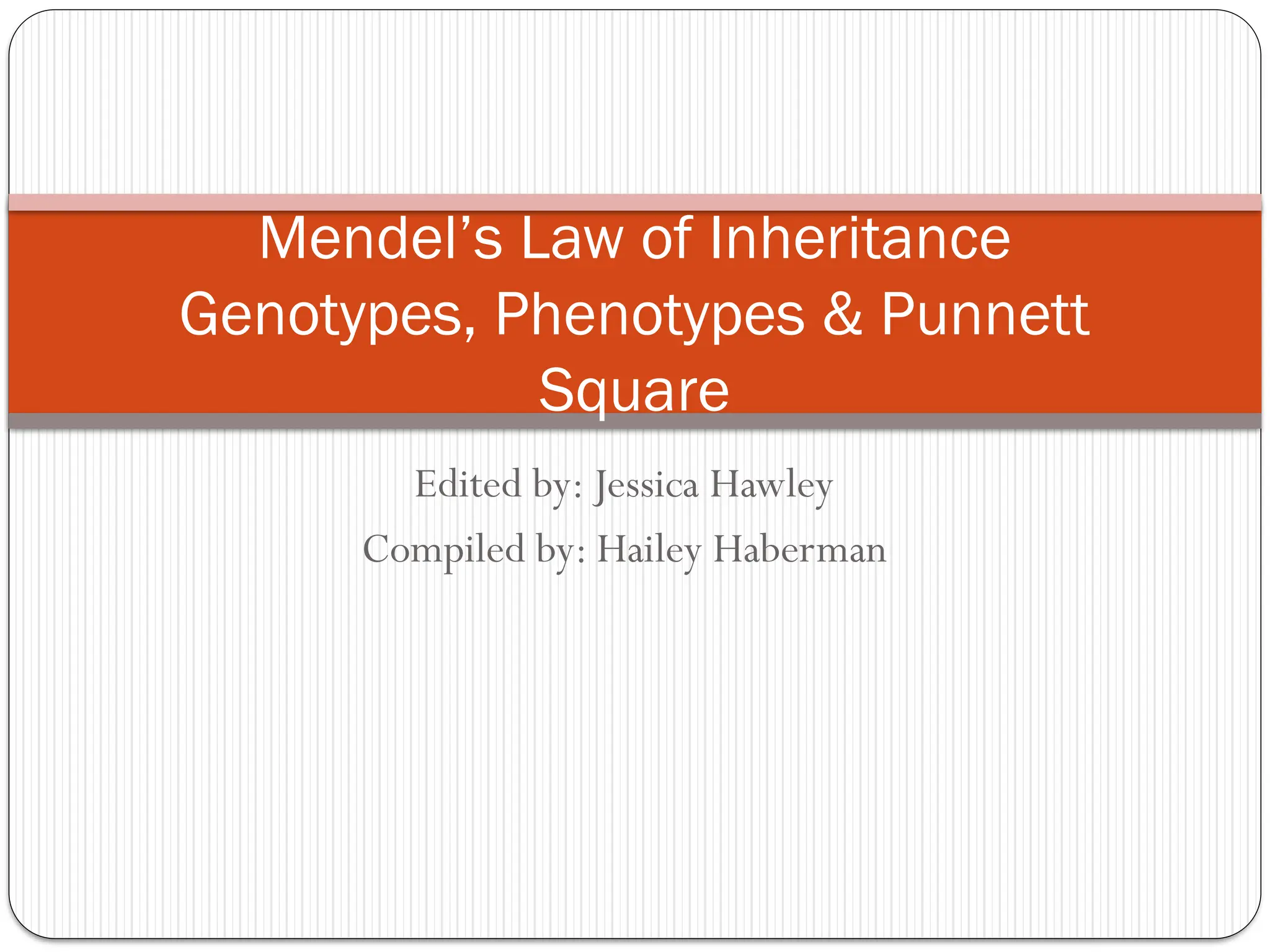 Mendel's Law of Inheritance Power Point Presentation for Senior ...