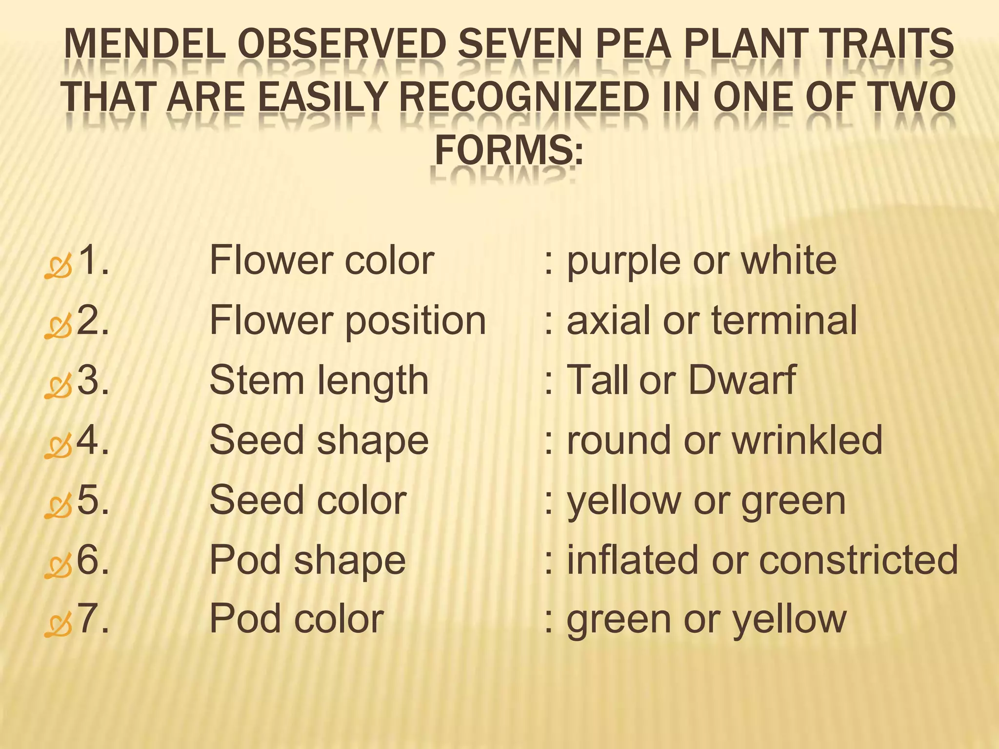 Mendels Laws of Inheritance | PPTX