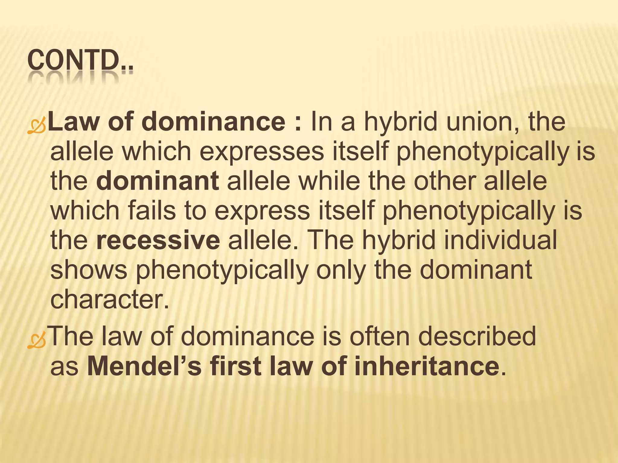 Mendels Laws of Inheritance | PPTX
