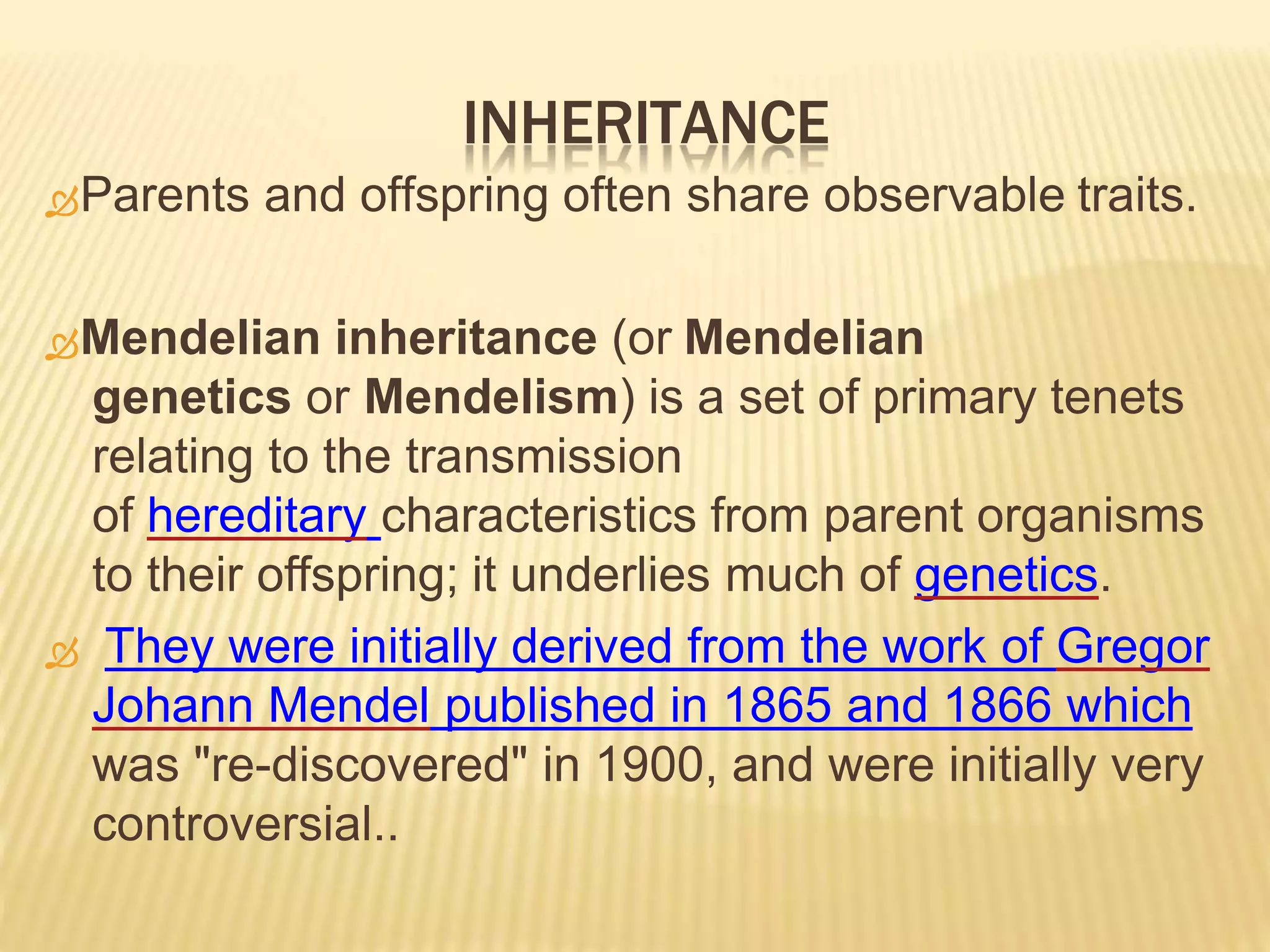 Mendels Laws of Inheritance | PPTX
