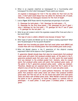 Mendel's laws of heredity part 3 (pp.258-259)-answer key | DOC ...