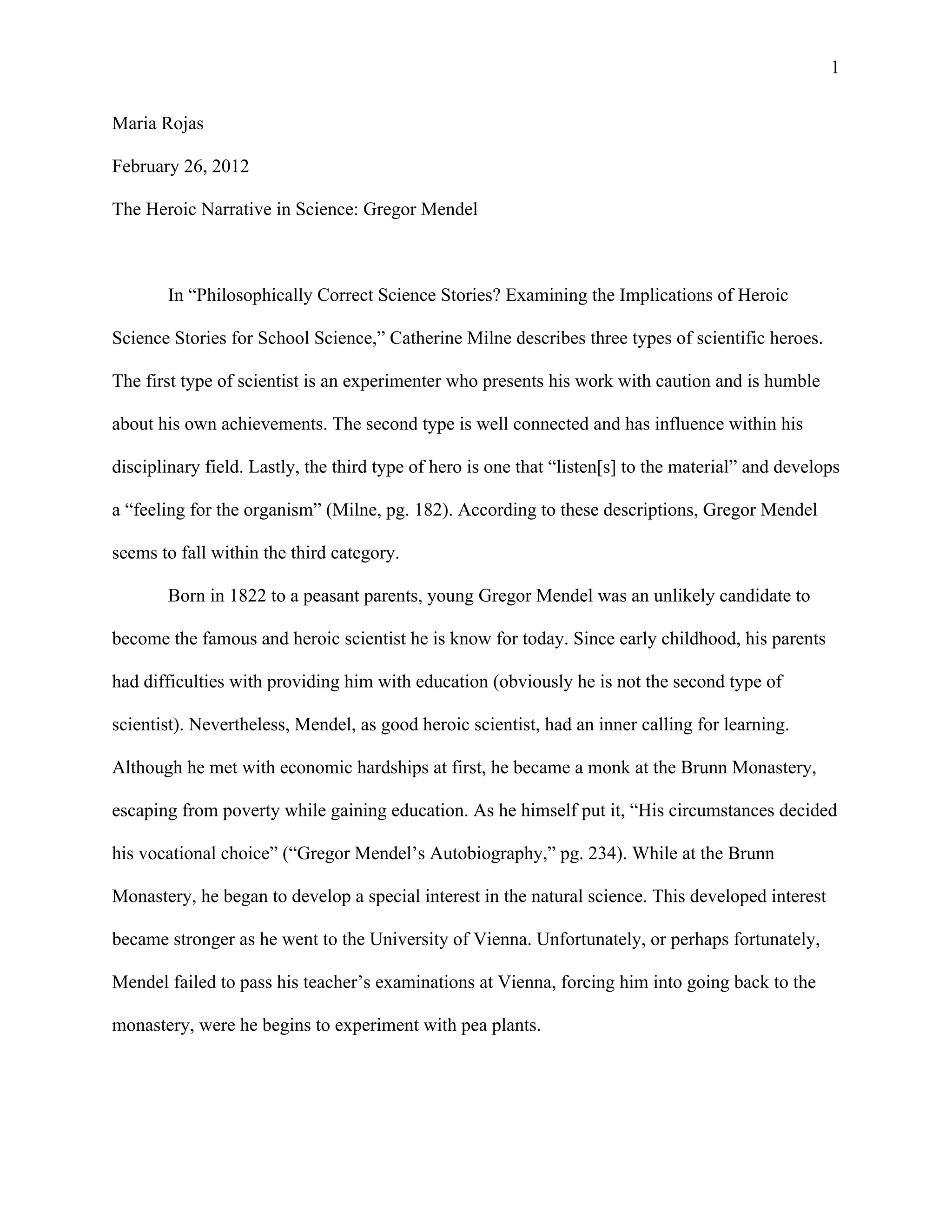 Mendel's paper | PDF