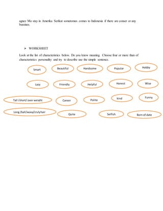 Mendeskripsikan my idol | DOCX