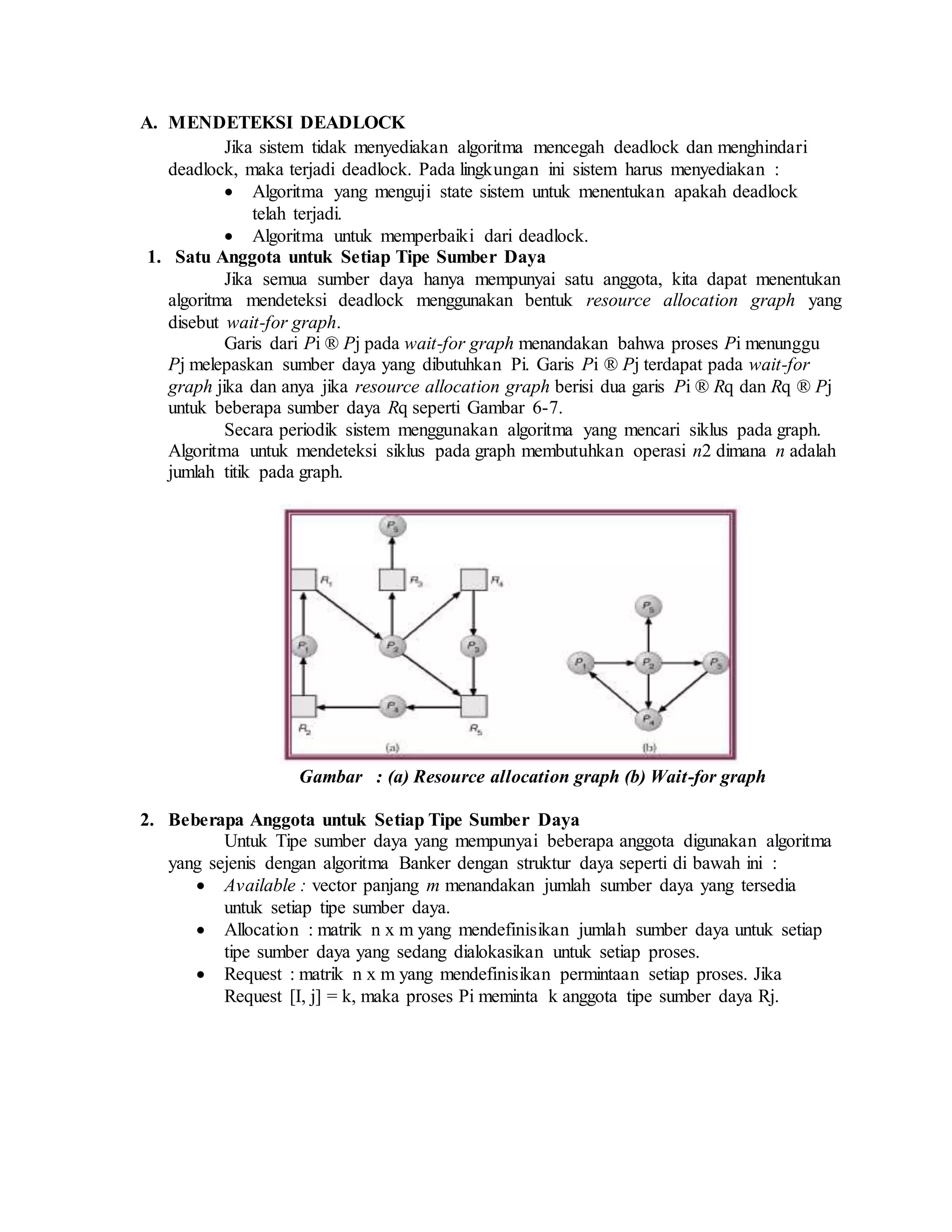 Sistem Operasi _ Mendeteksi deadlock | DOCX