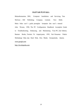 Mendiagnosis Permasalahan PC dan Periferal | DOC