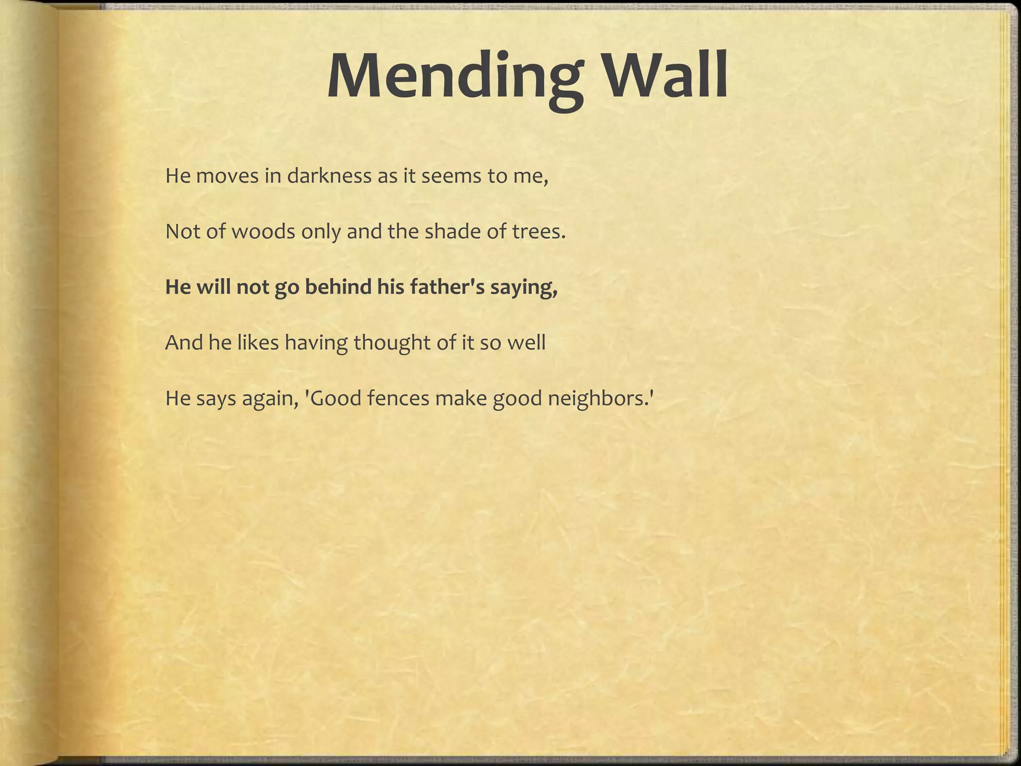 Mending Wall | PPTX