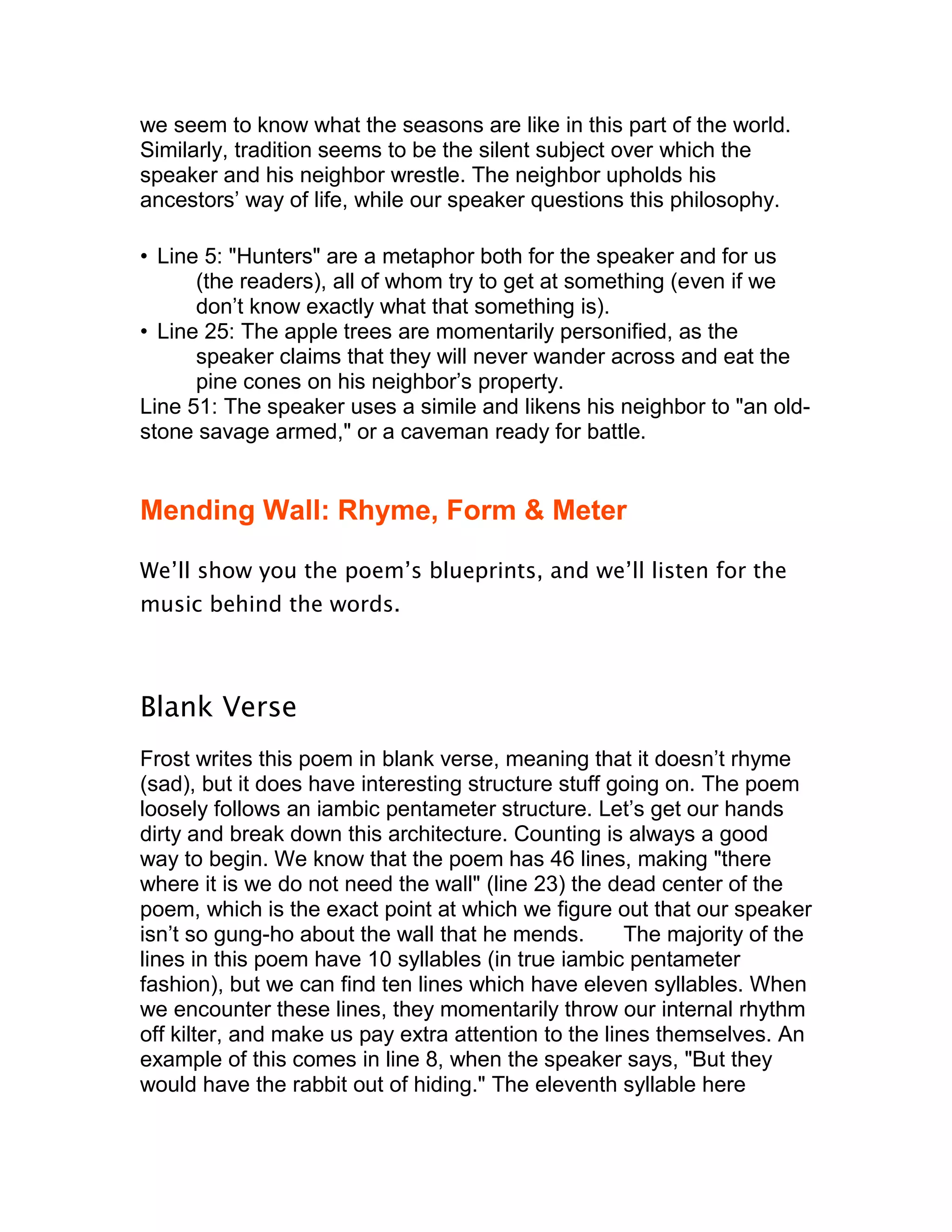 Mending Wall Info! | PDF