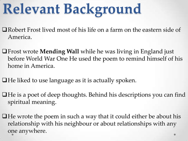 Mending wall by robert frost | PPTX