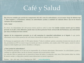 El café y algunos beneficios para nuestra salud | PDF