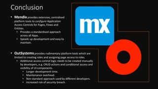 Mendix vs OutSystems - Access Controls | PDF