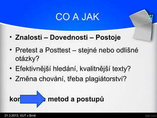 Měření efektivity Kurzu práce s informacemi | PPT