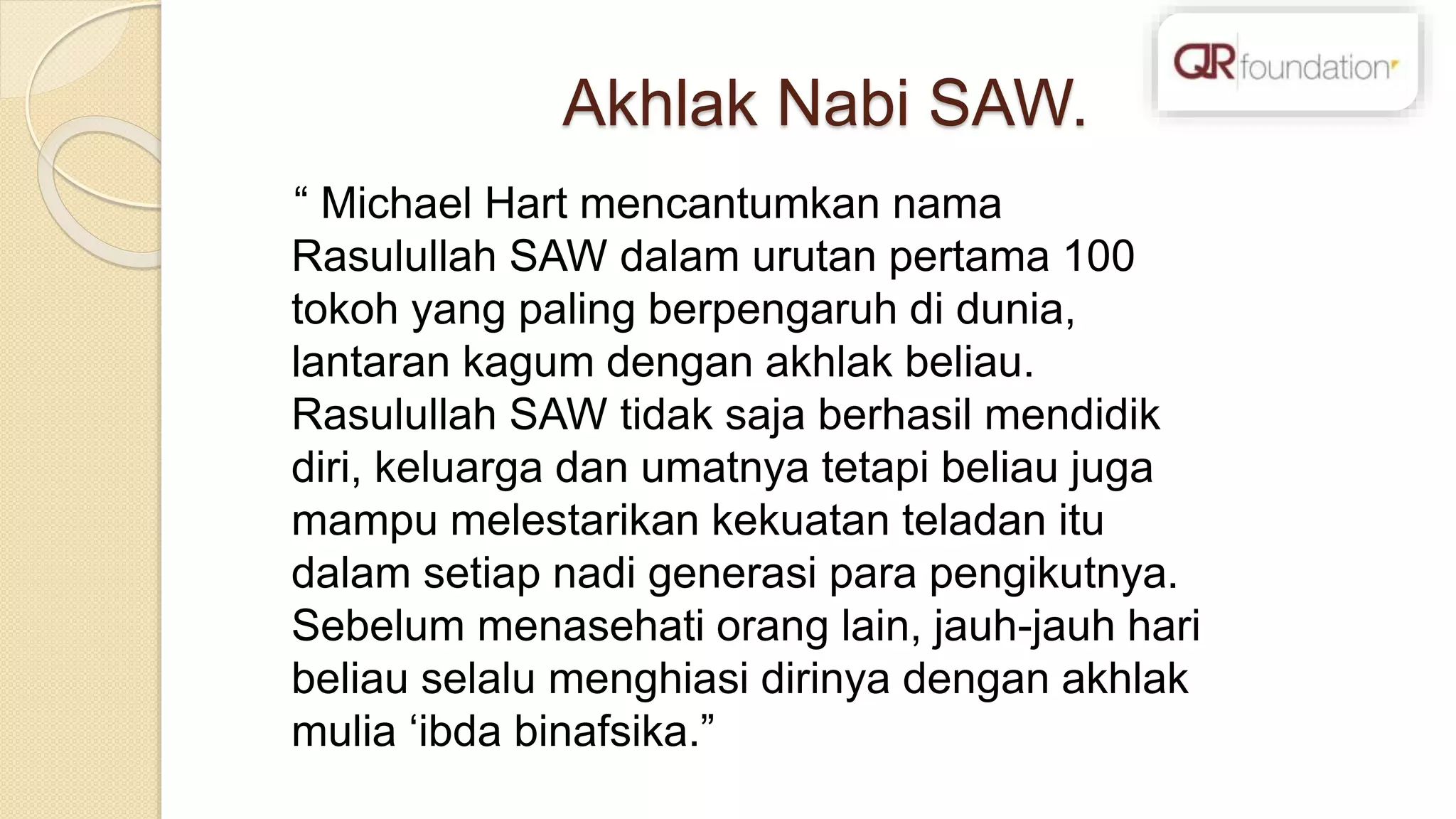 Meneladani akhlaq rasulullah | PPTX