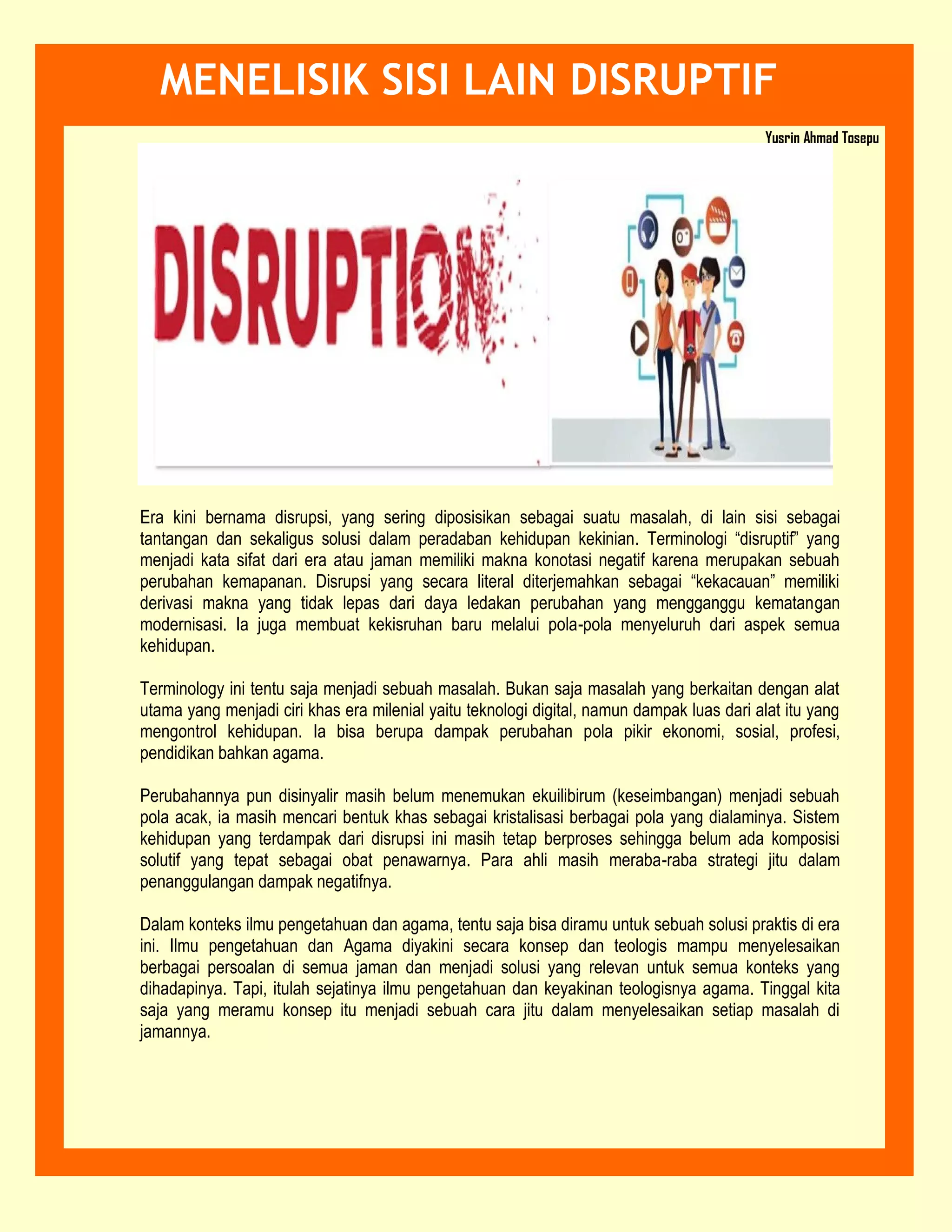 Menelisik Sisi Lain Disruptif | PDF