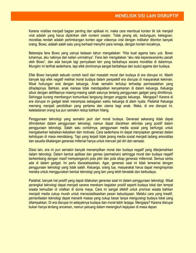 Menelisik Sisi Lain Disruptif | PDF