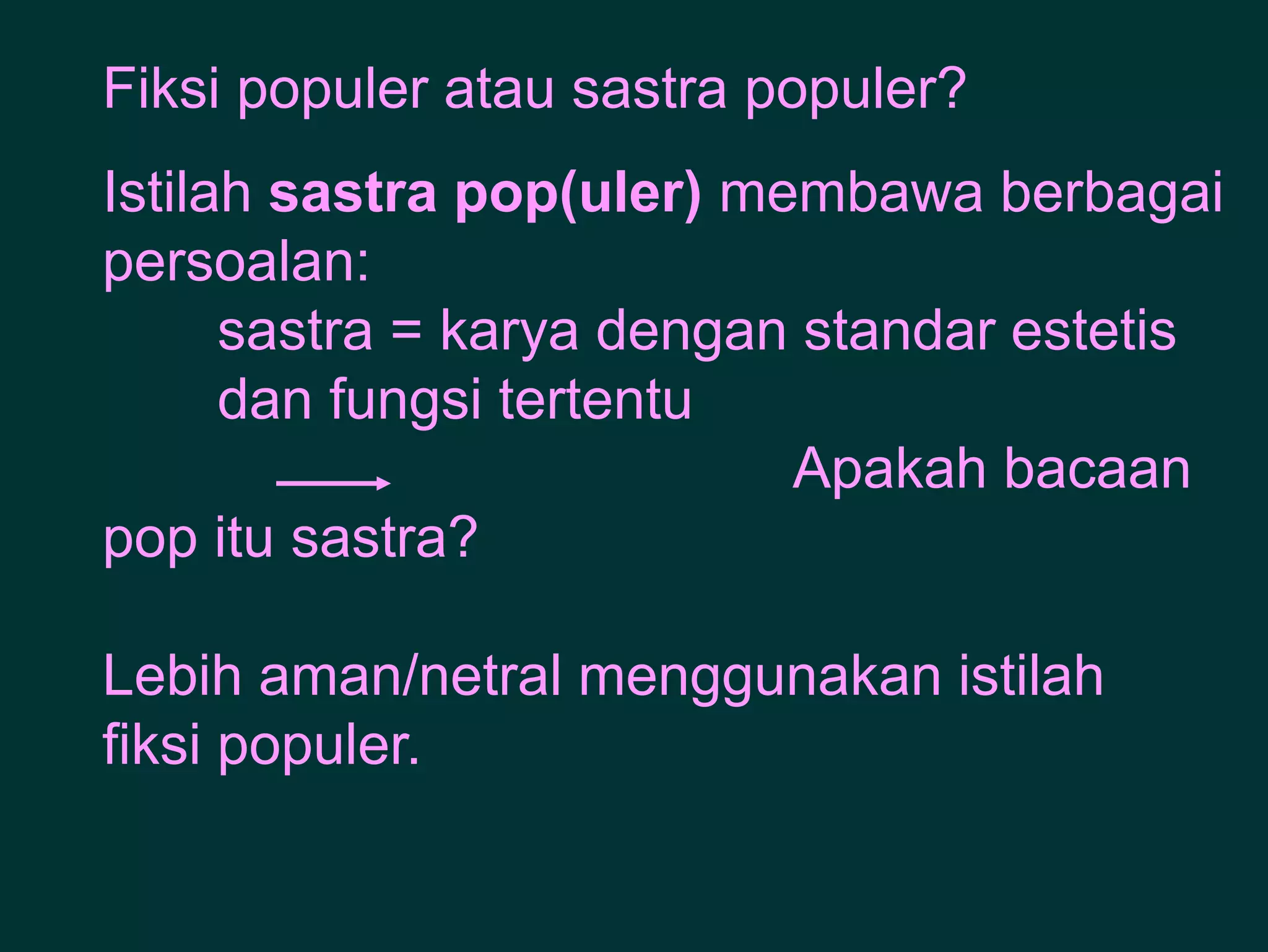 Meneliti fiksi populer | PPTX